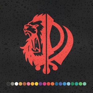 Khanda Iron Lion - Decal Sticker No Background Wall Car Singh, King ...