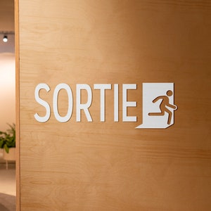 SORTIE (EXIT) Wall Sign - 3mm Acrylic Emergency, Door, 3D, Toilet ...