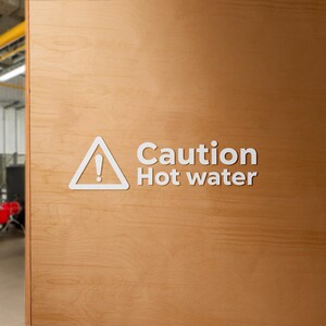 Caution Hot Water Symbol Sign - Acrylic Restroom, Warning, 3D, Workout ...