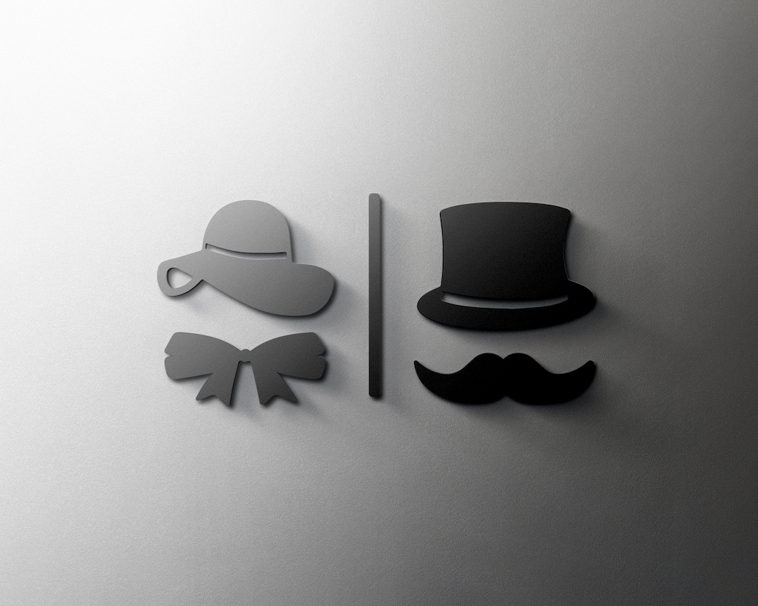 Ladies and Gents Toilet Signs - 3mm Acrylic Restroom, Salon, 3D, Toilet ...