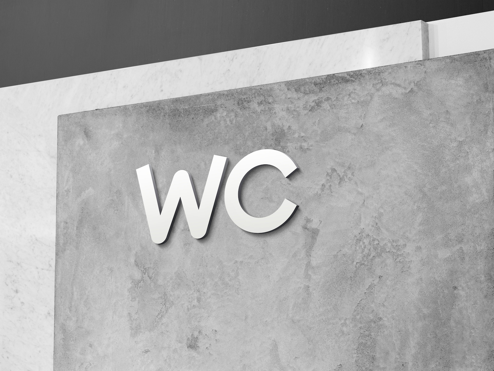 WC Toilet Bathroom Sign Symbol Text - 3mm Acrylic Restroom, Salon, 3D ...