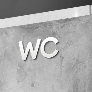 WC Toilet Bathroom Sign Symbol Text - 3mm Acrylic Restroom, Salon, 3D ...