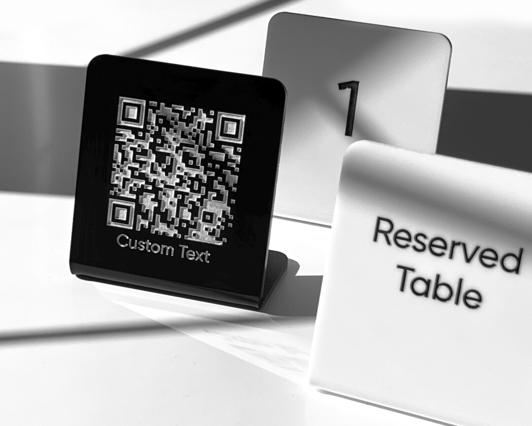 Reserved Table Signs - Custom Engraved Acrylic Stand, 3D, Table, Modern ...