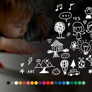 Custom Kids Doodle Sticker Vinyl Decals - Kids Drawings Turned Into ...