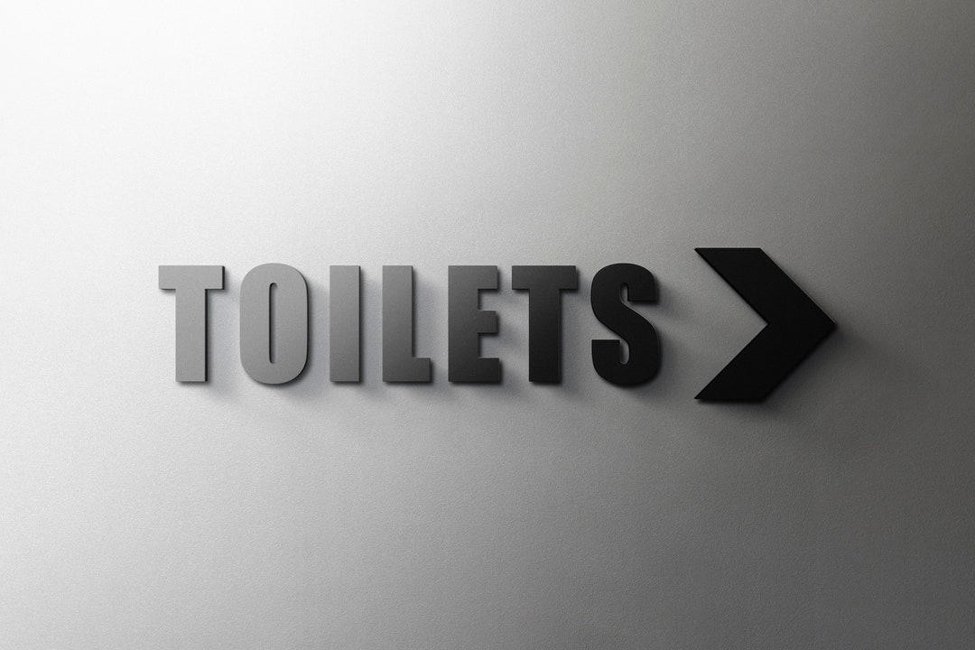 Toilet WC Bathroom Sign - 3mm Acrylic Restroom, 3D, Toilet, Modern ...