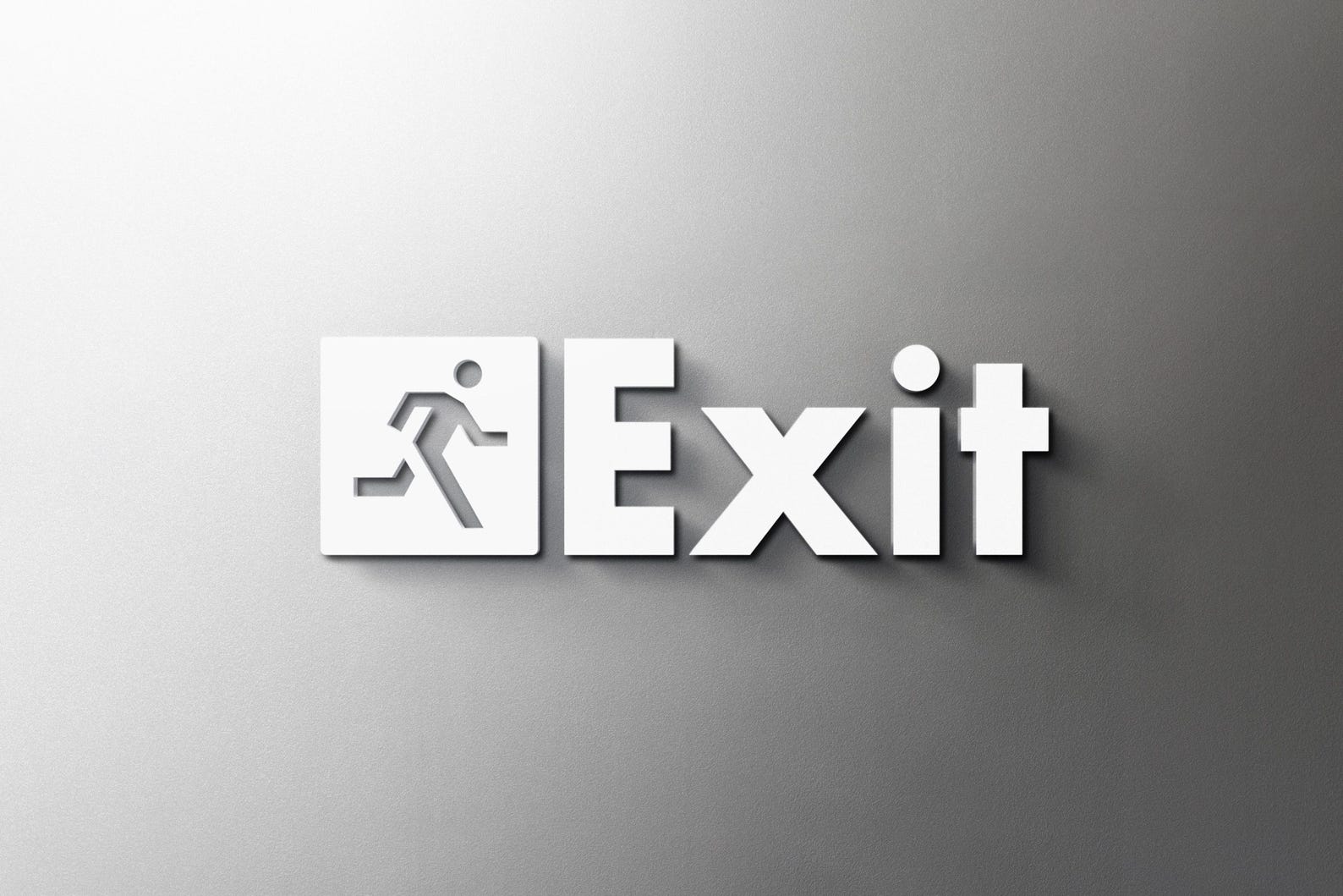 Exit Symbol Sign - 3mm Acrylic Laser-cut, 3D, Home, Studio, Lounge ...