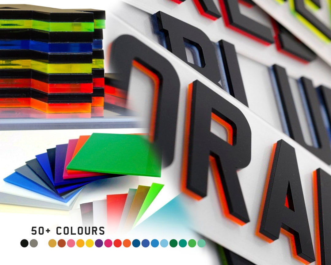 50 Colours of 4D Letters / Numbers for NUMBER PLATE Self Adhesive 3 Mm ...