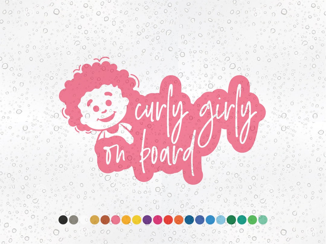 Curly Girly on Board - Princess Girl Sign Vinyl Sticker Decal ...