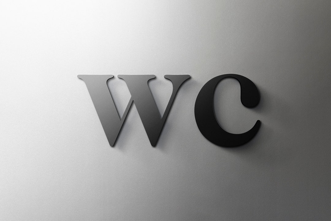 WC Toilet Bathroom Sign Symbol Text - 3mm Acrylic Restroom, Salon, 3D ...