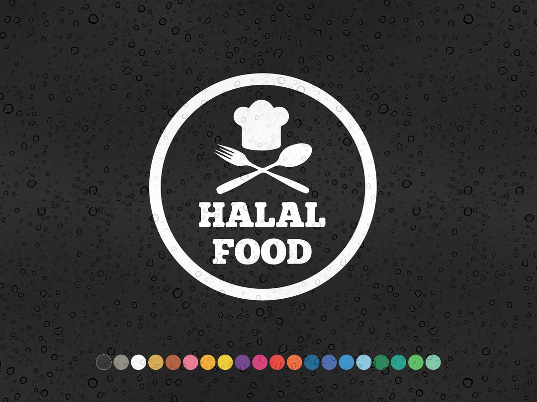 Halal Food - Vinyl Sticker Decal Arabic Muslim Kitchen Food Shop Window ...