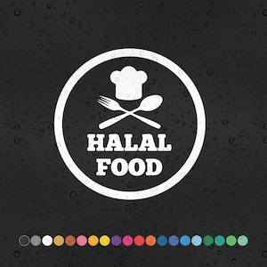 Halal Food - Vinyl Sticker Decal Arabic Muslim Kitchen Food Shop Window ...