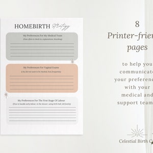 Homebirth Birth Strategy Template | Printable Digital Birth Plan Guide ...