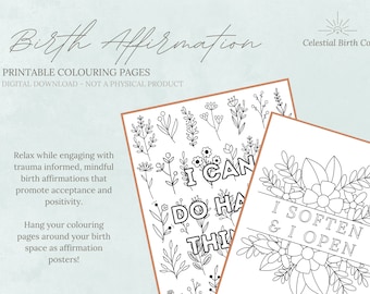 Birth Affirmation Coloring Pages Pregnancy Coloring Pages - Etsy