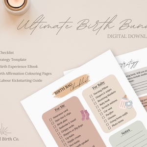 The Ultimate Birth Bundle | Birth Bag Checklist, Birth Plan Template ...