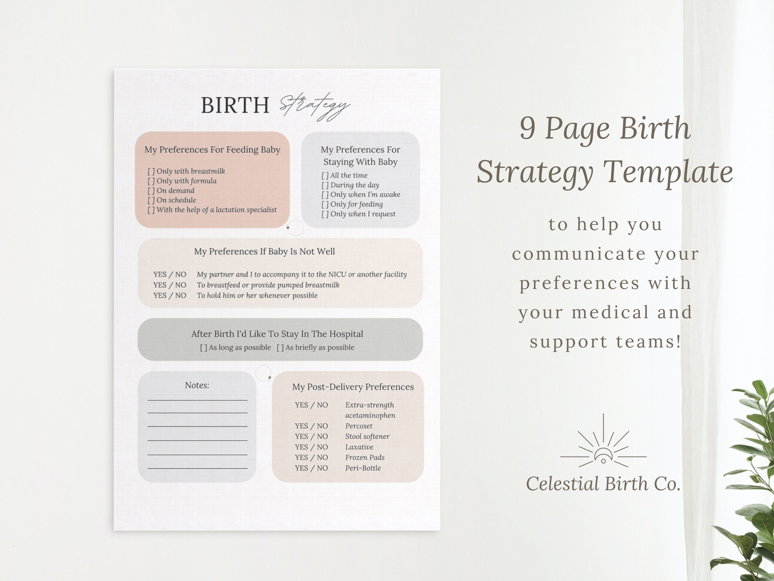 The Ultimate Birth Bundle | Birth Bag Checklist, Birth Plan Template ...