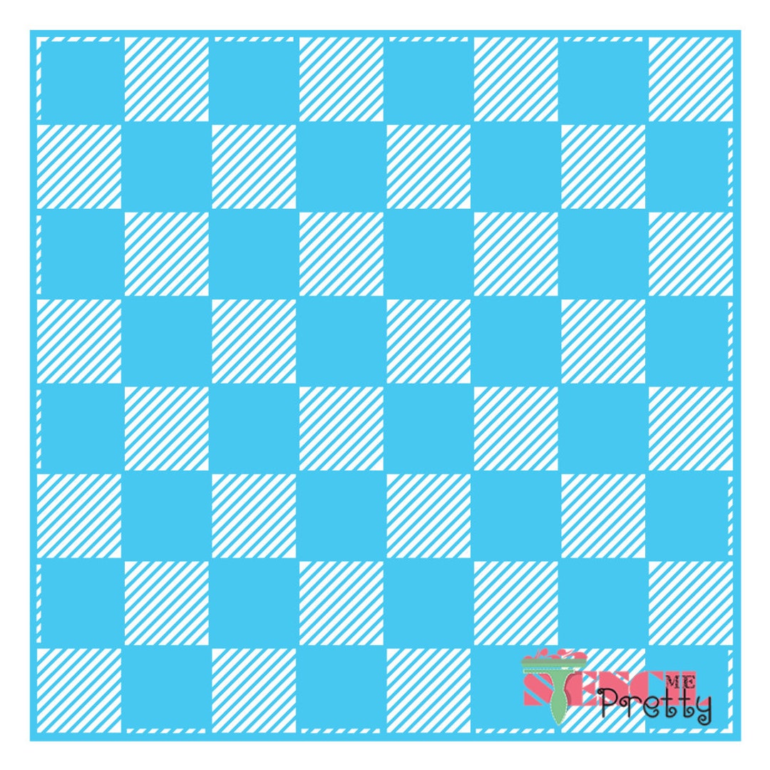Stencil - Modern Checkerboard Template - Painting Chess & Checkers ...