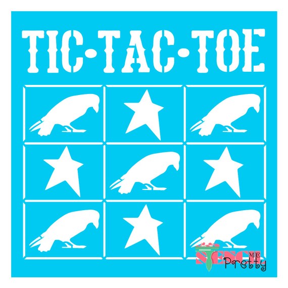 Primitive Star and Crow Tic Tac Toe Stencil - Etsy