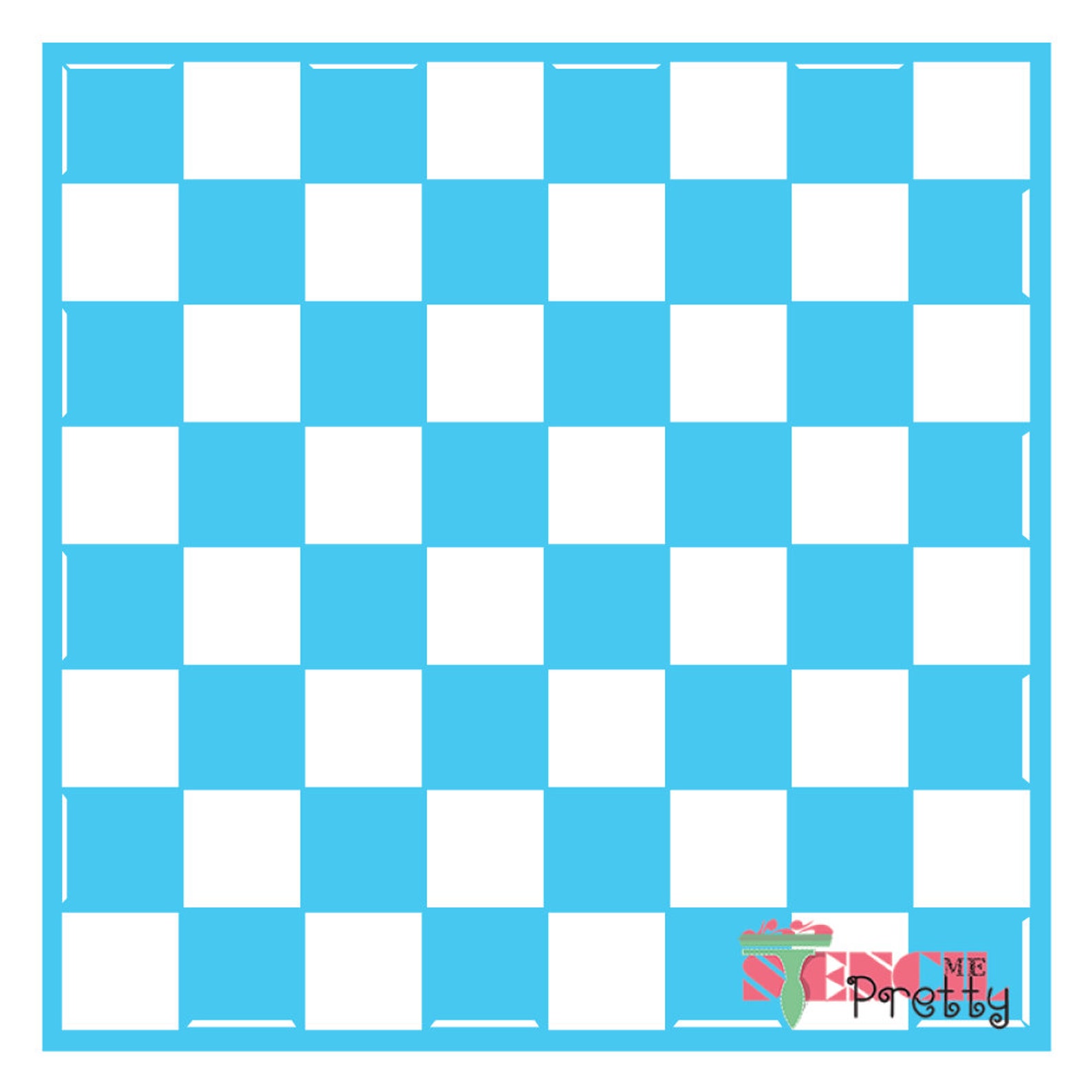 Chess Board Stencil Checkerboard Template - Etsy