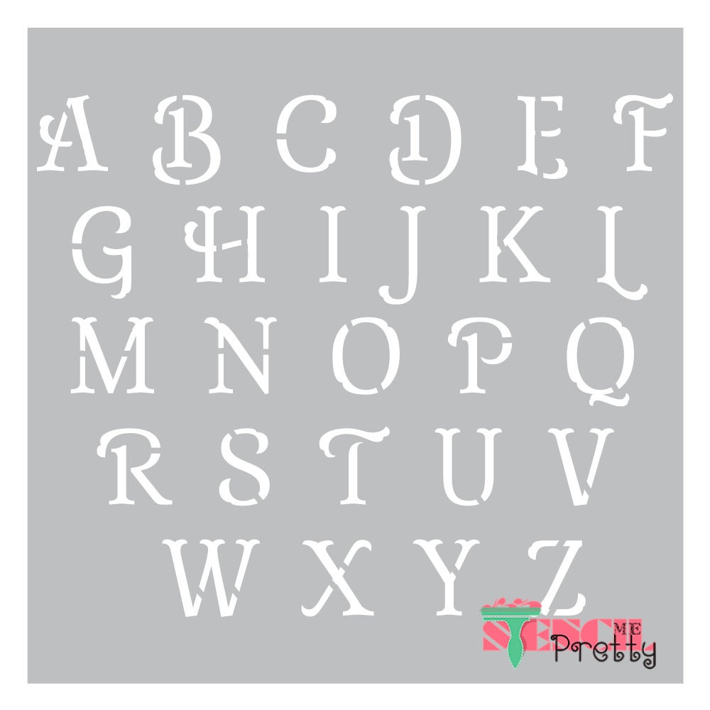 French Script Alphabet Stencil - Etsy