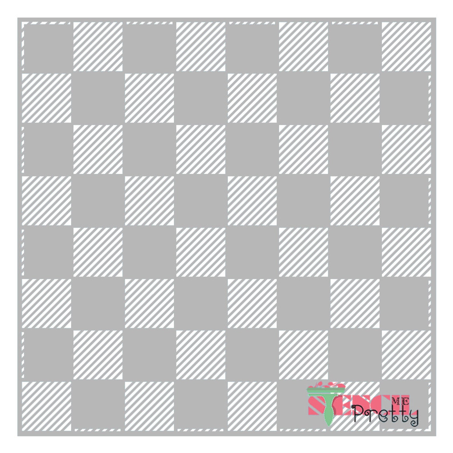 Stencil Modern Checkerboard Template Painting Chess & Checkers Lined ...
