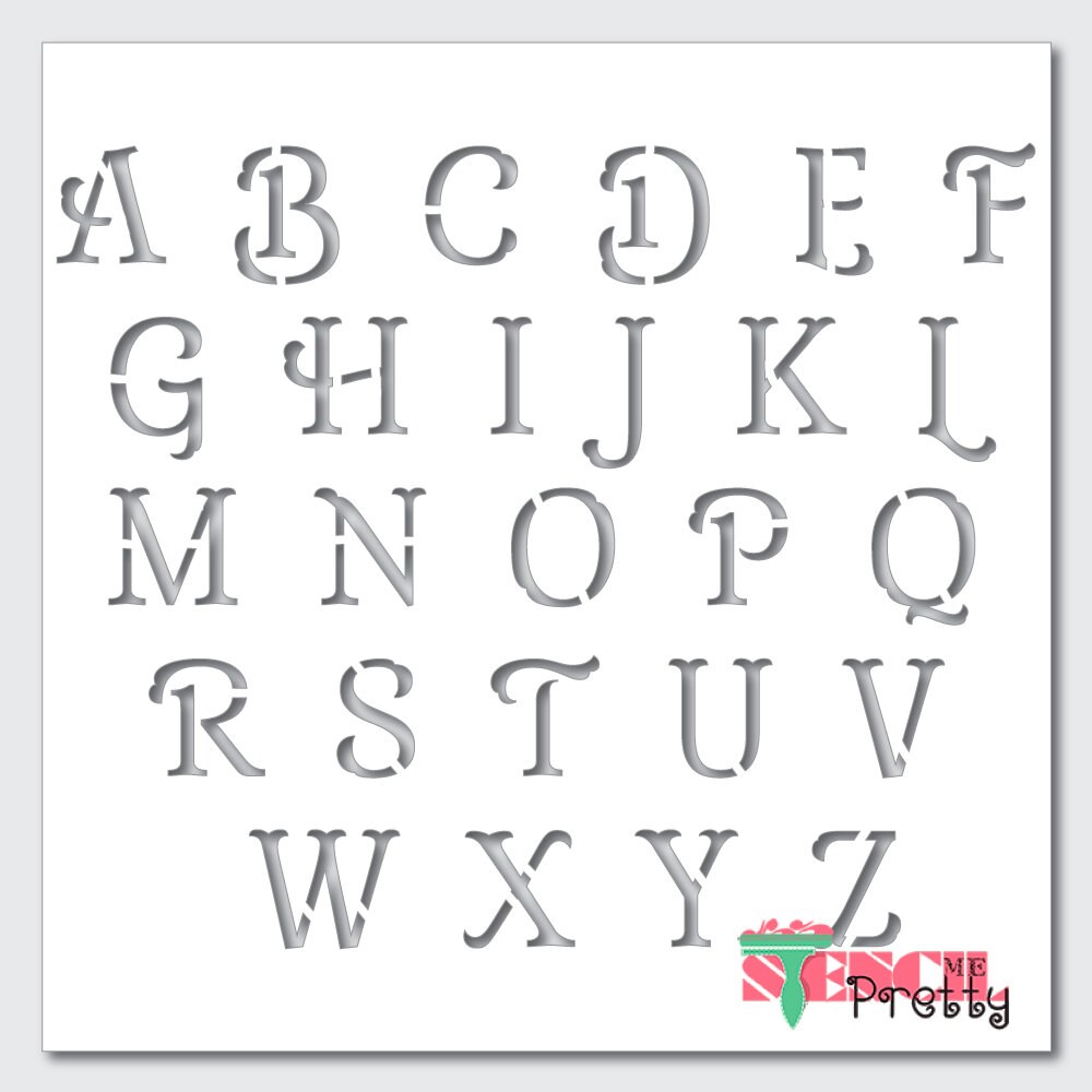 French Script Alphabet Stencil - Etsy