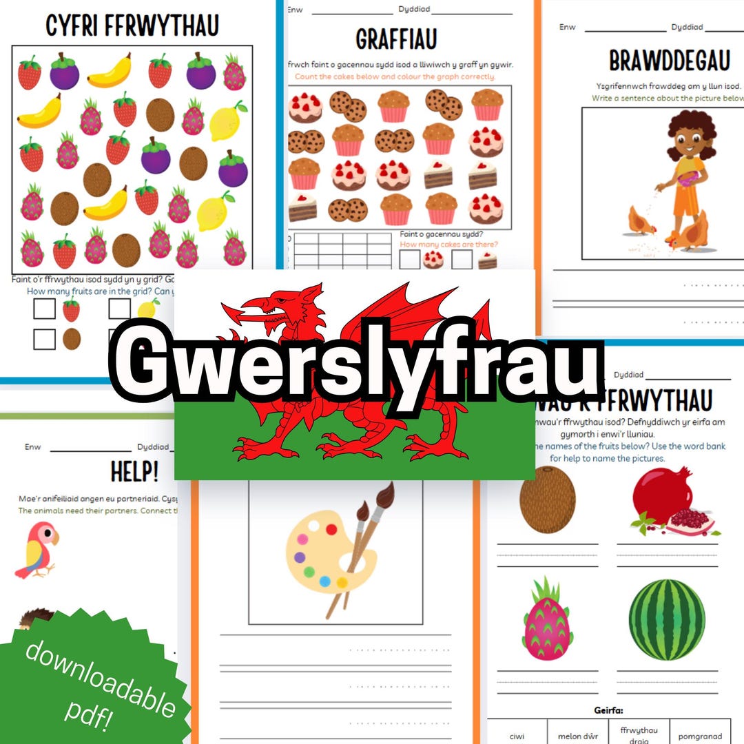 Bilingual English Welsh Themed Workbooks Maths and English - Etsy