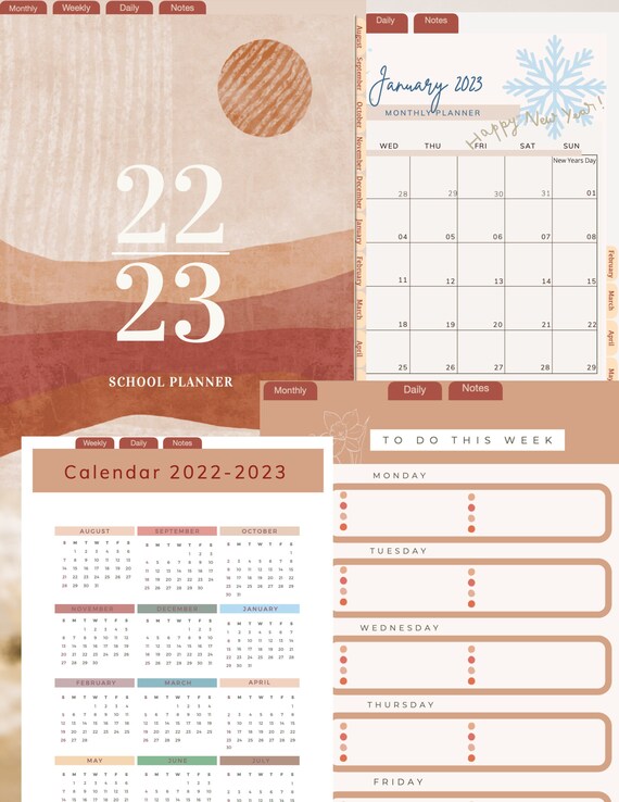 2022/2023 Neutral School Year Digital Planner Goodnotes - Etsy