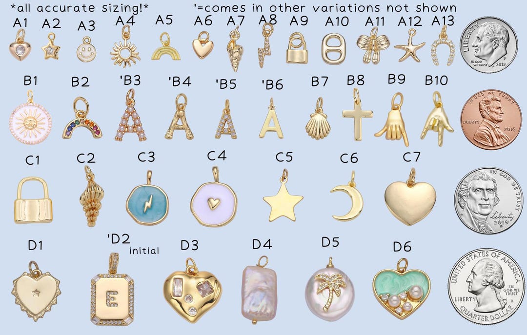 Custom Charm Necklace, Gold Filled, Waterproof and Tarnish Free, Build ...