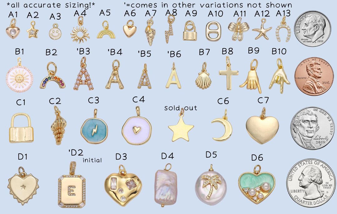 Custom Charm Necklace, Gold Filled, Waterproof & Tarnish Free, Build ...