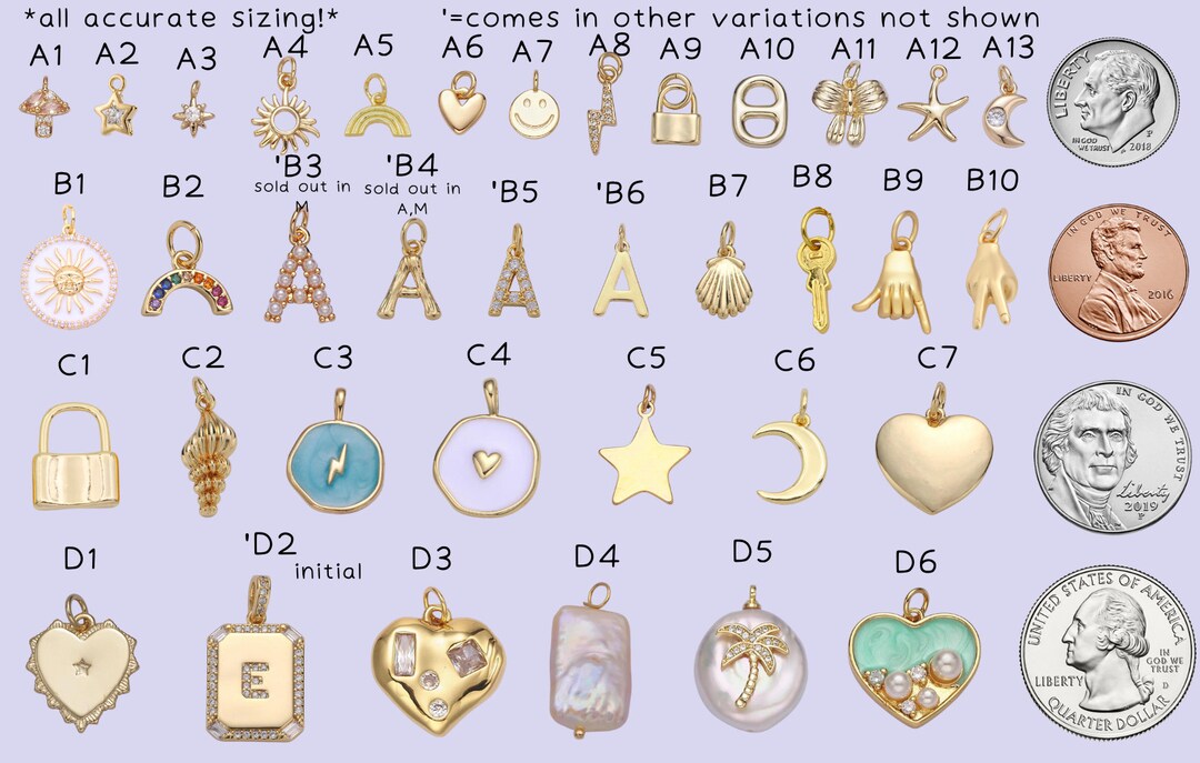 Gold Filled Charms Waterproof & Tarnish Free - Etsy