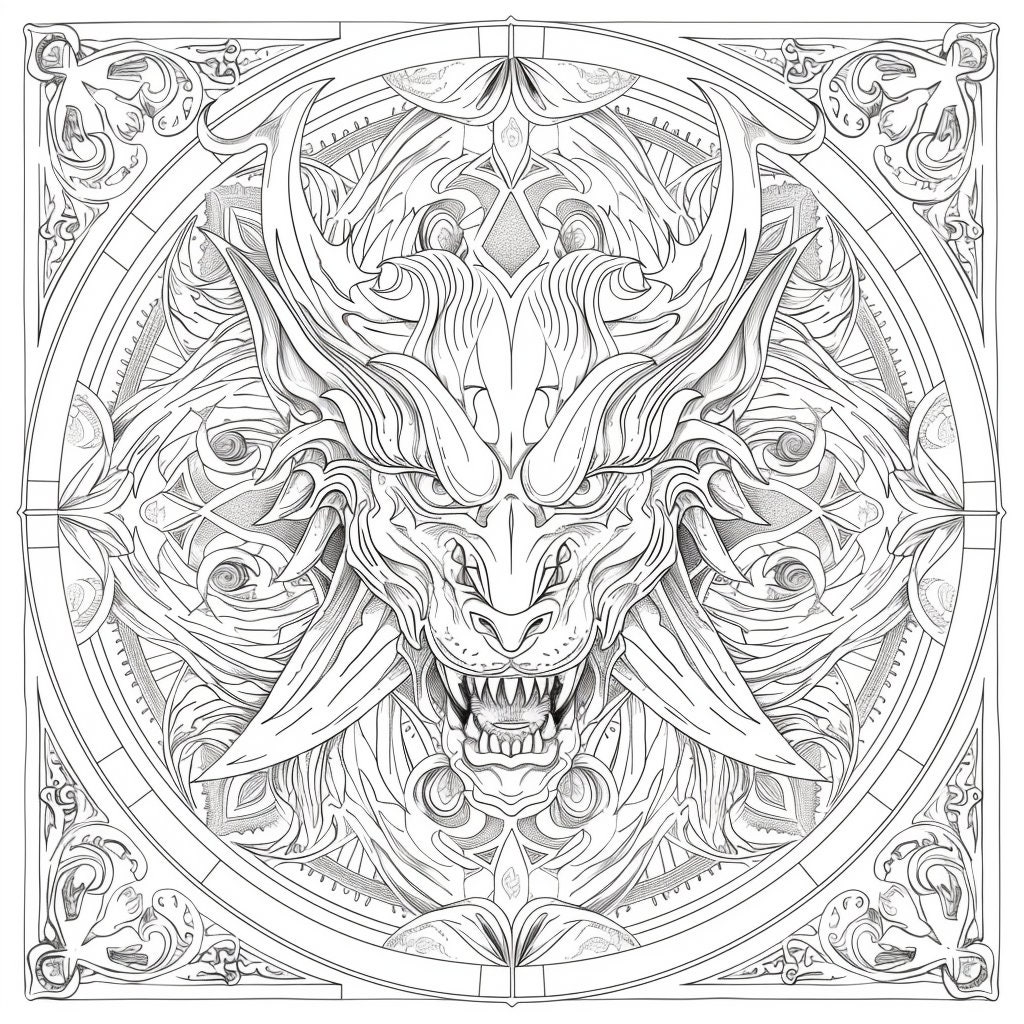 6 Mandala Coloring Pages. Dragons, Fairytales, and More. Coloring Pages ...