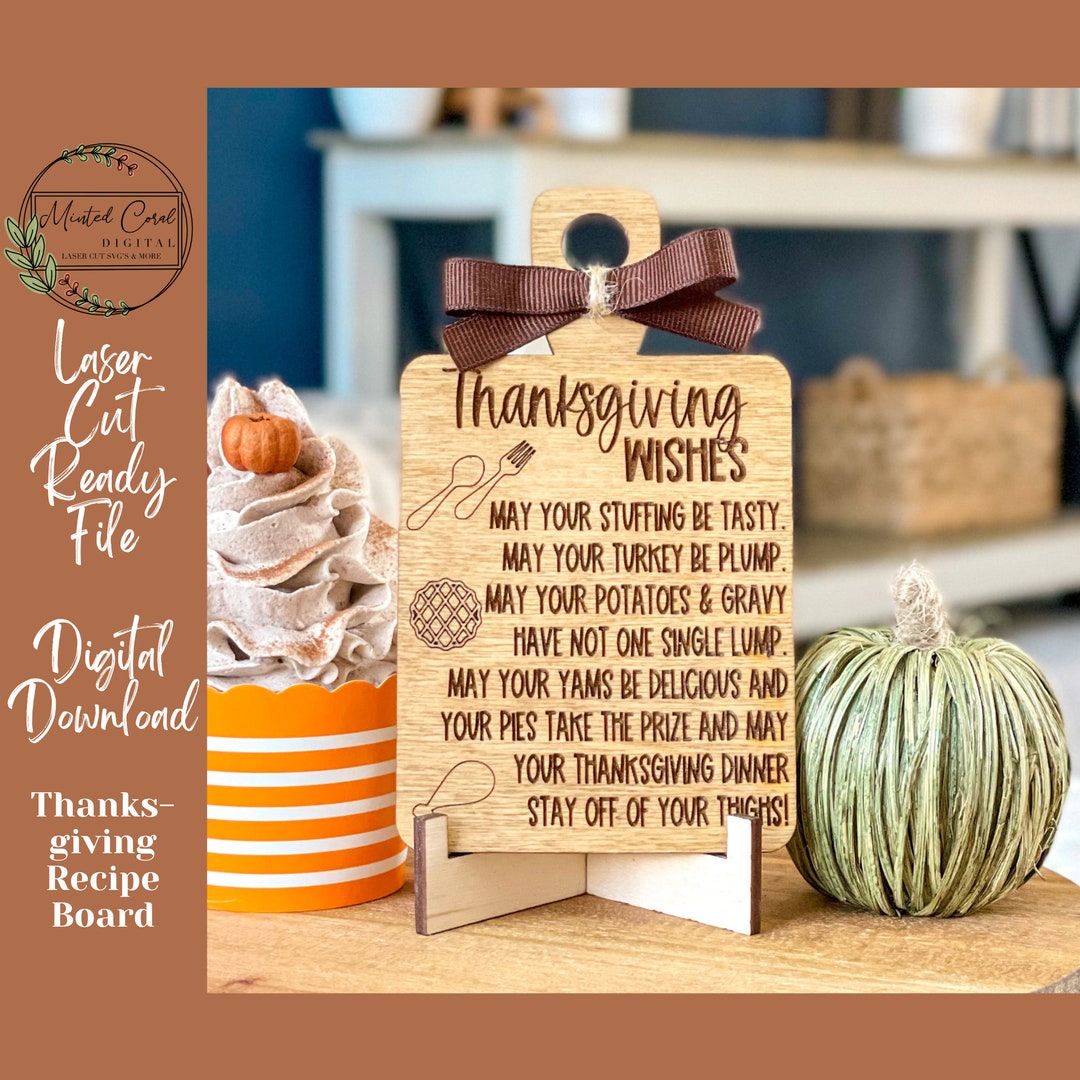 Thanksgiving Recipe Cutting Board SVG, Digital File, Tiered Tray SVG ...