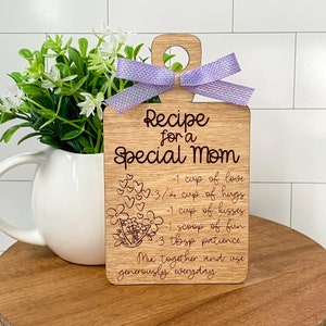 Mothers Day Recipe Cutting Board SVG, Digital File, Special Mother ...