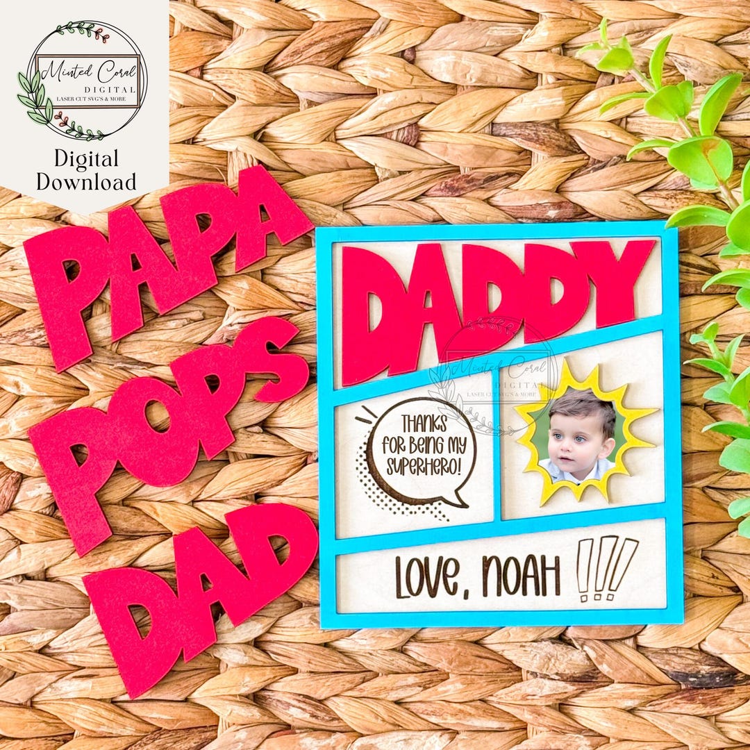 Father's Day Superhero Comic SVG, Digital Download, Personalized Dad ...