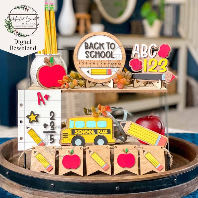 Back to School Tiered Tray Decor - Etsy