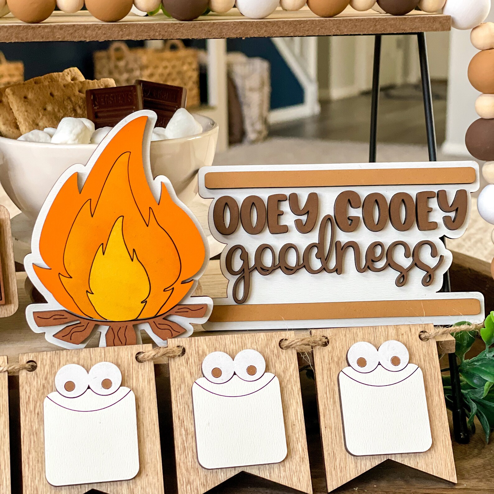 S'mores Tiered Tray SVG, Digital File, Campfire, Marshmallows, Round ...