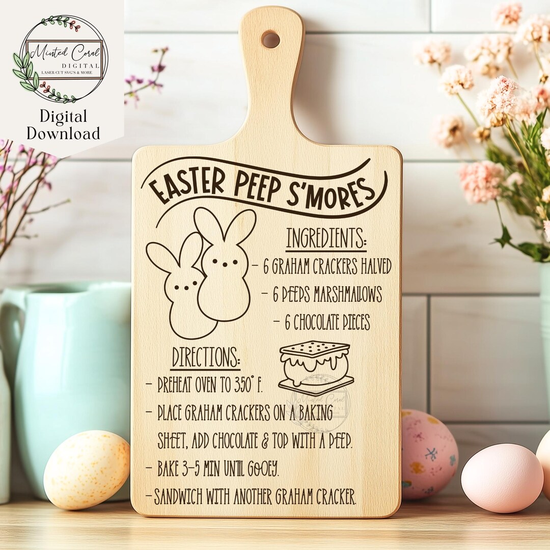 Easter Peep Recipe Sign, Digital File, Peep S'mores, Recipe Board ...