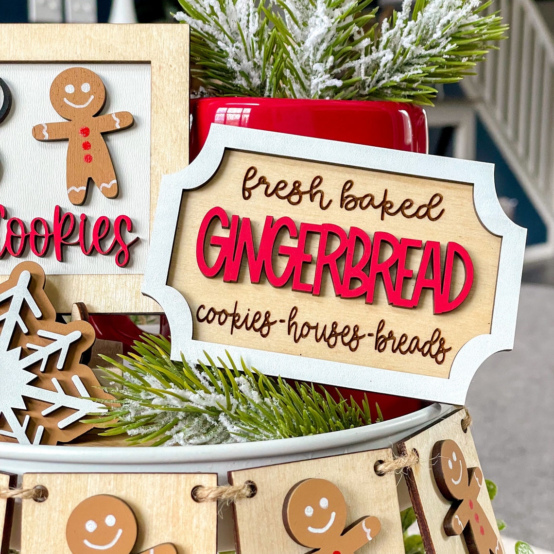 Gingerbread Tiered Tray SVG, Christmas, Christmas Cookies, Digital File ...