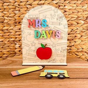 Teacher Desk Sign SVG, Personalized Teacher Sign, Digital File, Teacher ...