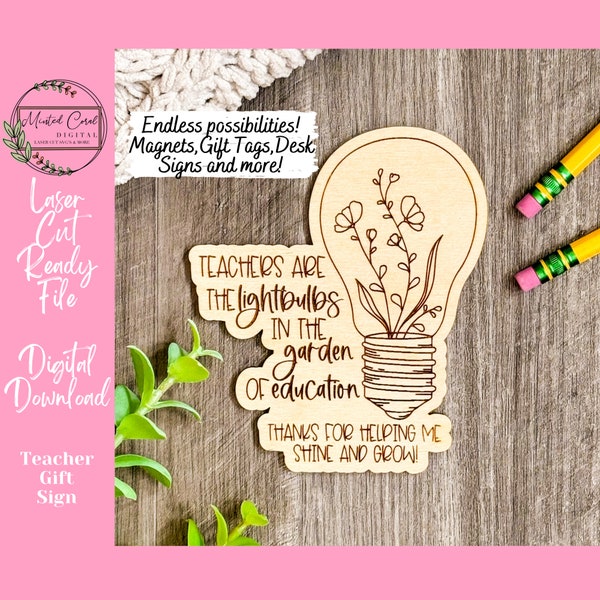 Glowforge Teacher Appreciation Svg Files - Etsy