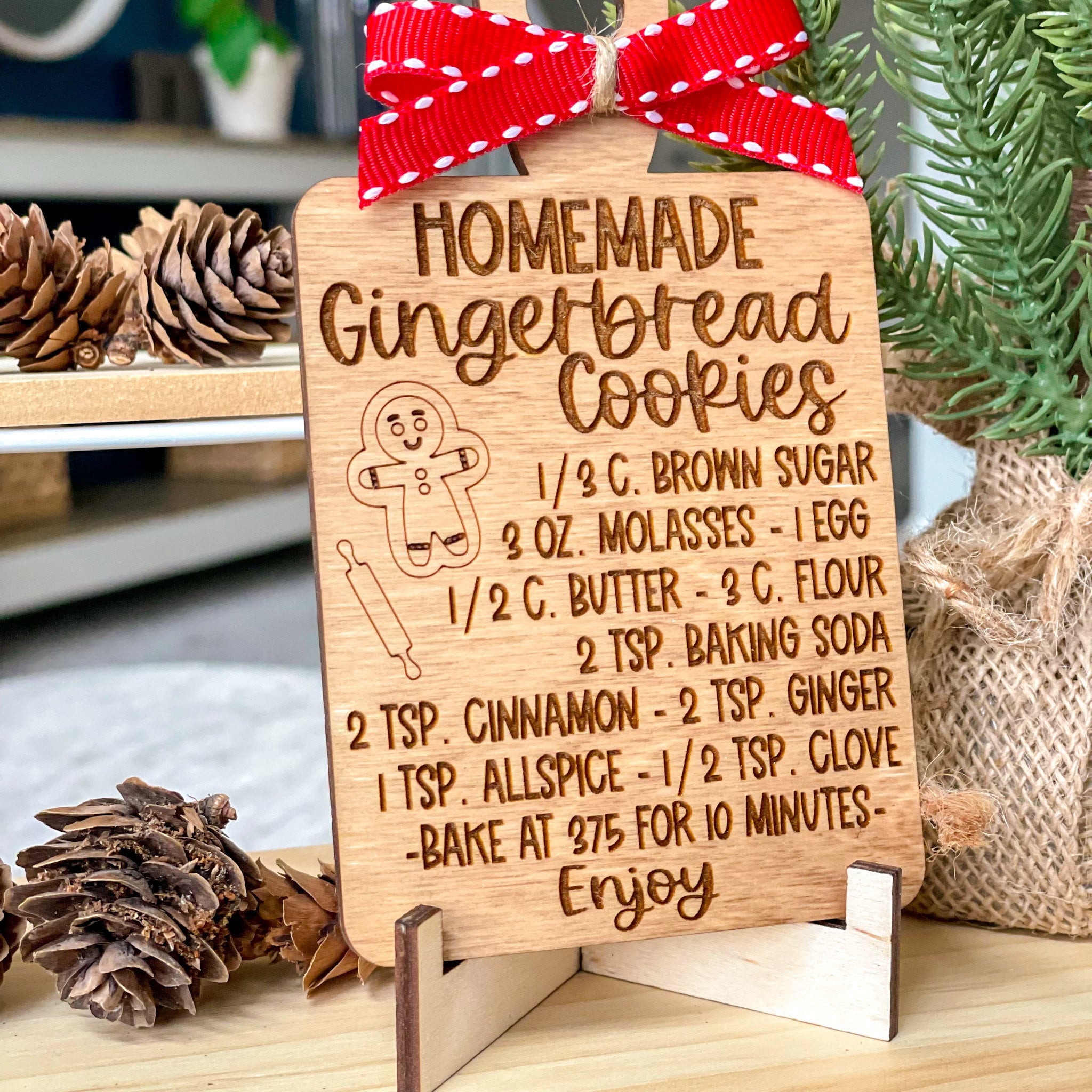 Gingerbread Cookie Recipe Cutting Board SVG Digital File - Etsy