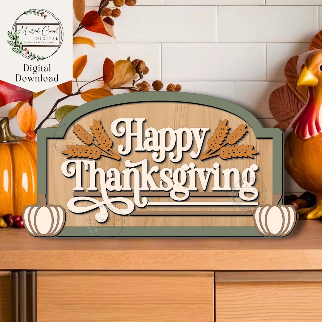 Happy Thanksgiving SVG, Digital Download, Fall Pumpkin Sign ...