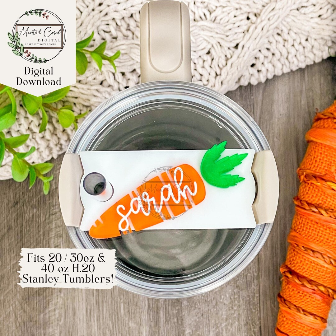 Easter Stanley Name Plate SVG, Digital File, Carrot, Spring, Glowforge ...