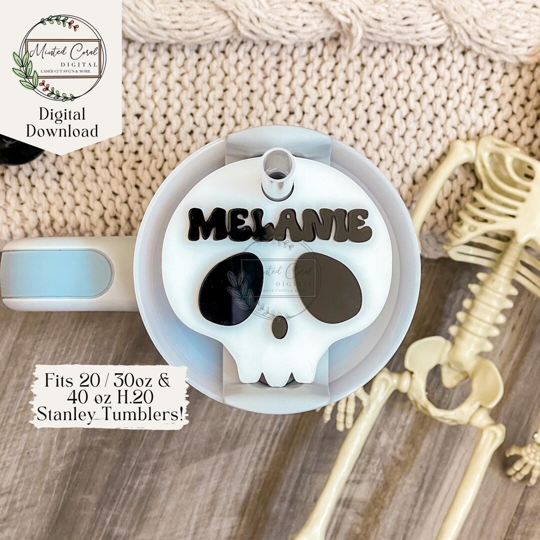 Skull Stanley Name Plate SVG, Digital File, Halloween Stanley, Skeleton ...