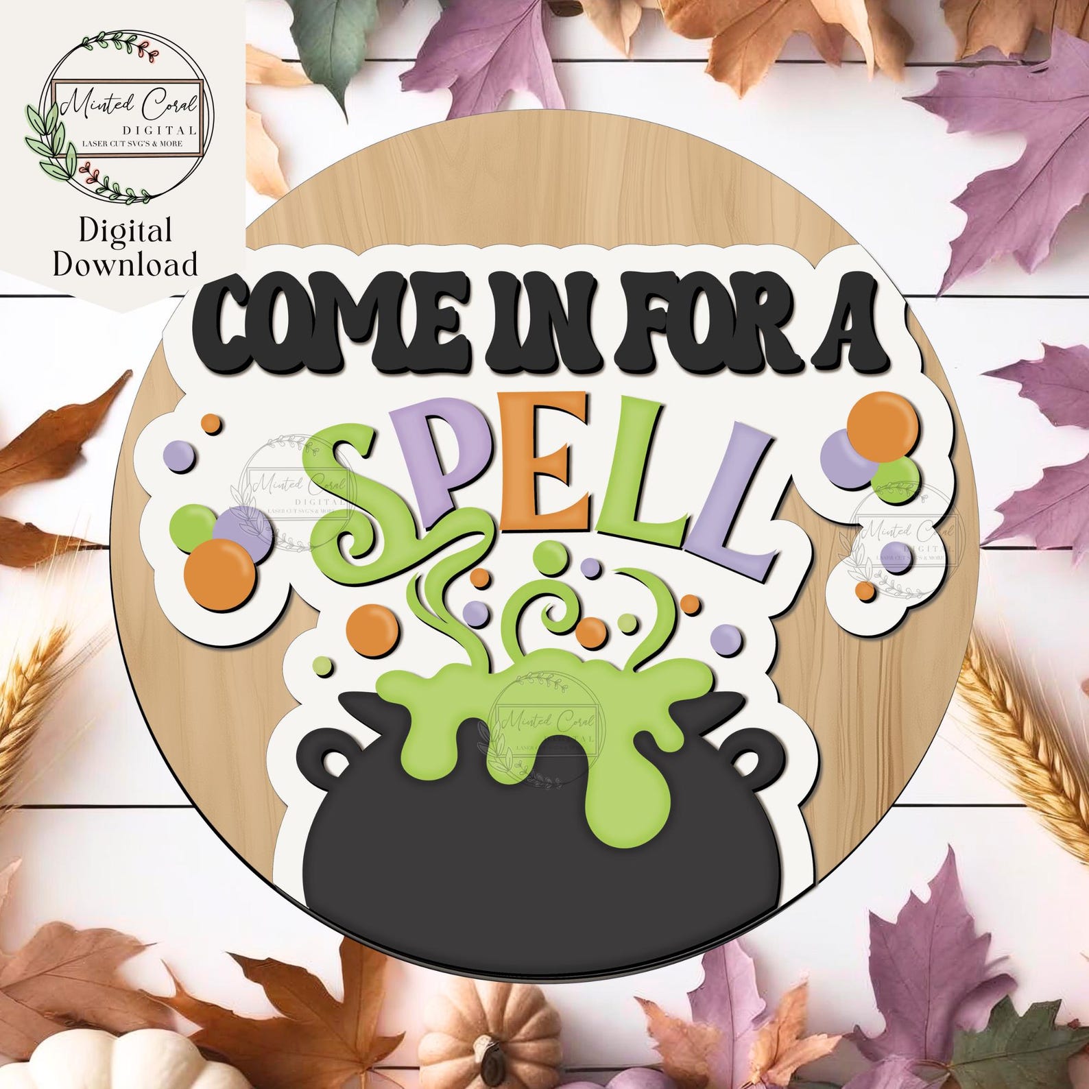 Come in for A Spell Halloween Sign SVG, Digital Download, Bubbling ...
