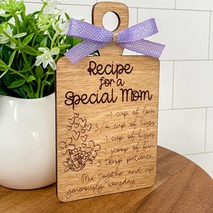 Mothers Day Recipe Cutting Board SVG, Digital File, Special Mother ...