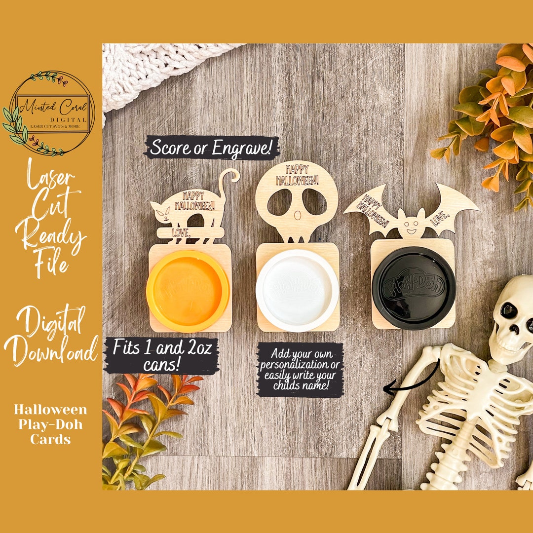 Halloween Play Doh SVG, Digital File, Bats, Skull, Cat, Bundle, Kids ...