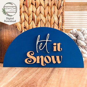 Boho Let It Snow Arch SVG, Digital File, Half Circle, Modern, Winter ...