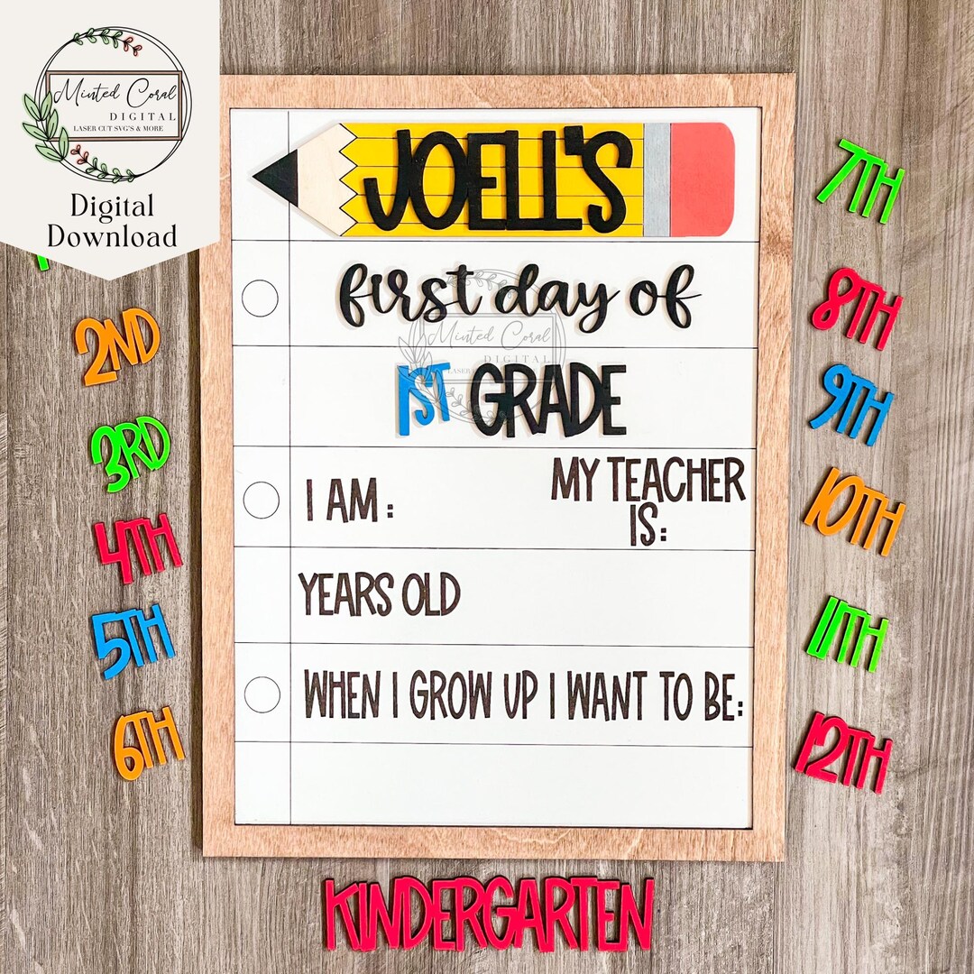 First Day of School Sign SVG, Back to School, Personalized ...