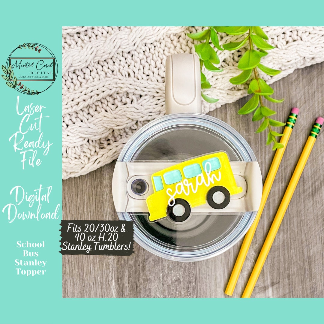 School Bus Stanley Name Plate SVG, Digital File, Bus Driver, Yellow Bus ...